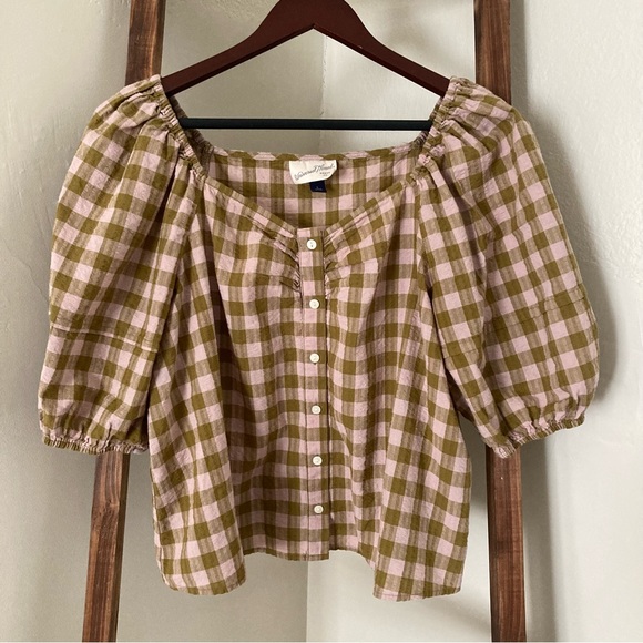 Universal Thread | Tops | Universal Thread Gingham Cottagecore Blouse ...